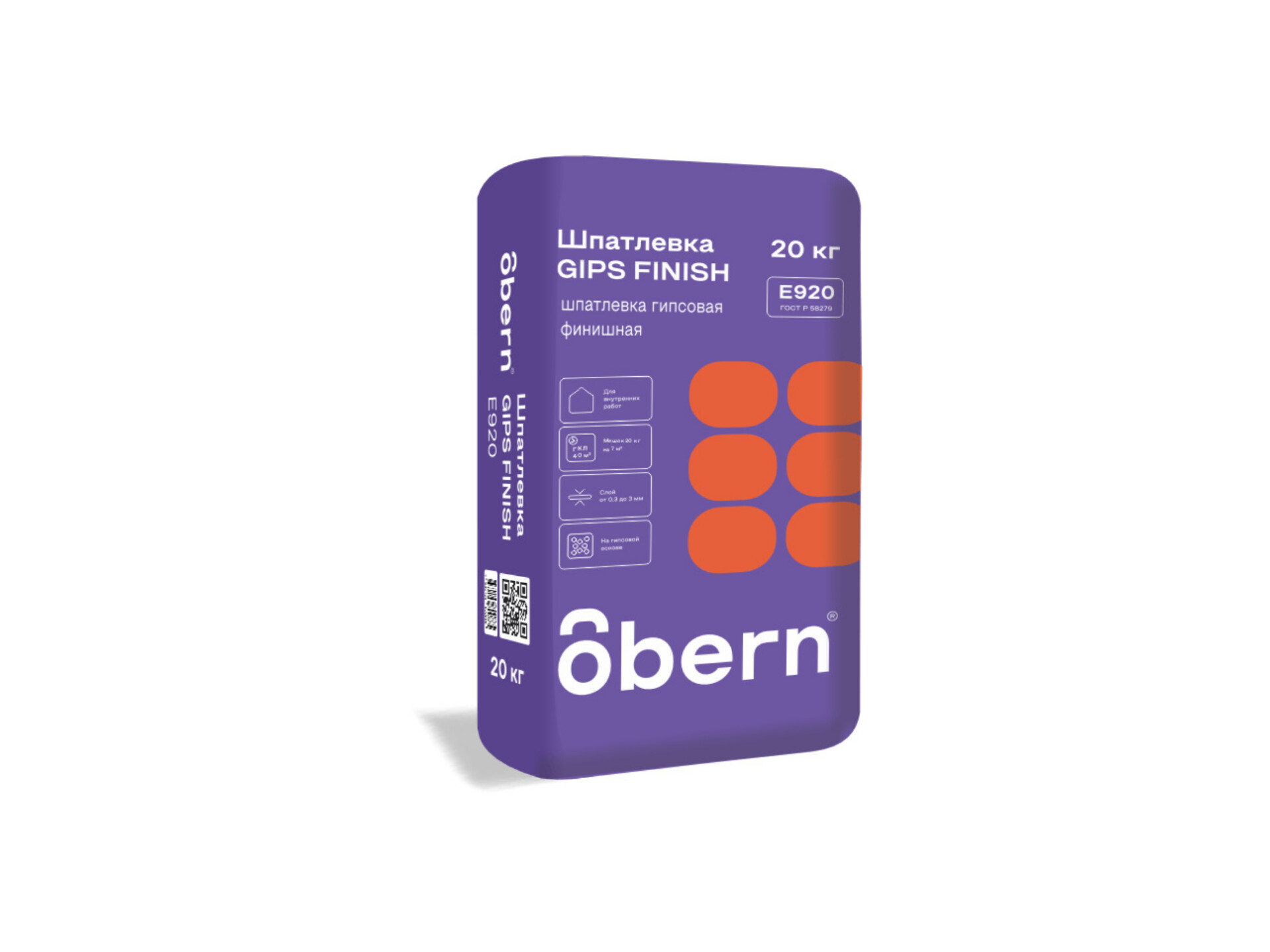 Шпаклевка гипсовая финишная GIPS FINISH - Obern